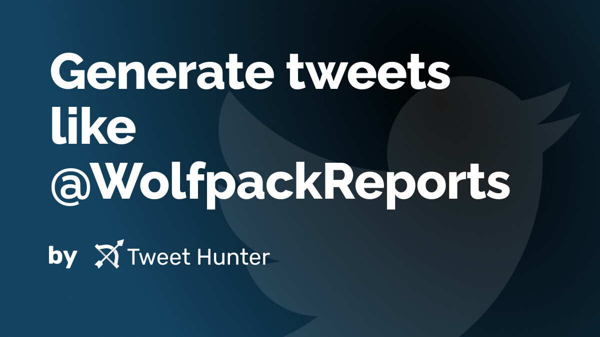 Generate Tweets like @WolfpackReports with AI